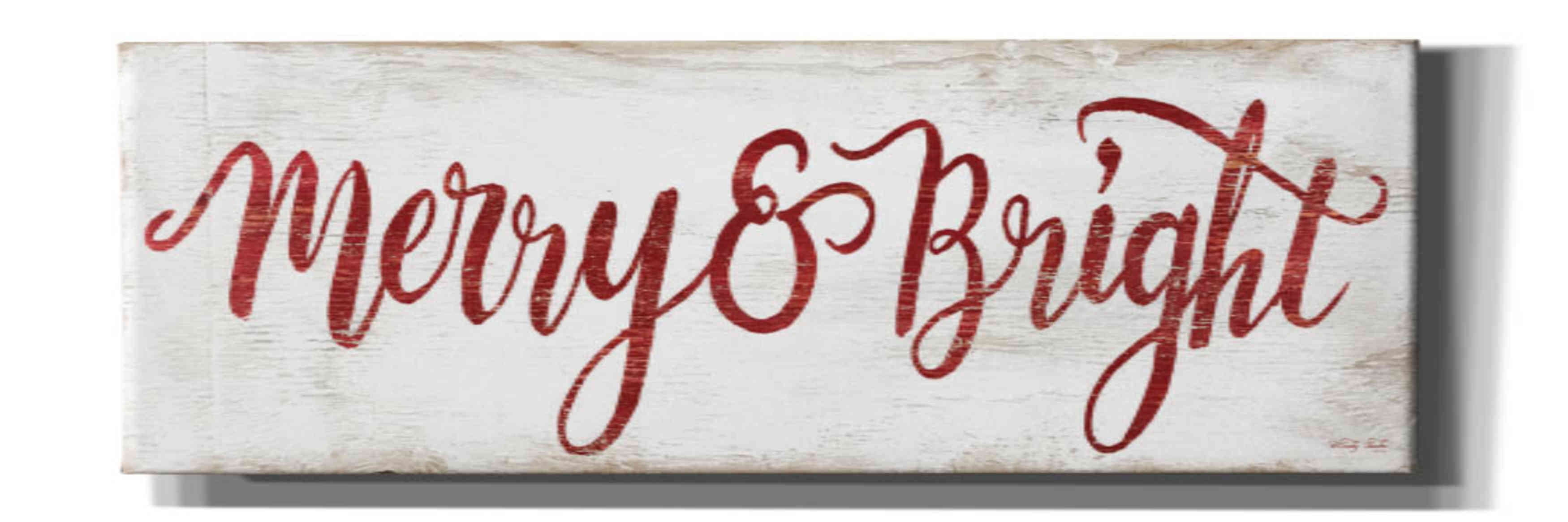 Epic Graffiti 'Merry & Bright Cursive' by Cindy Jacobs, Canvas Wall Art ...