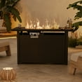 Aoxun 45" Outdoor Fire Table, 50,000 BTU Wicker Propane Fire Pit with ...