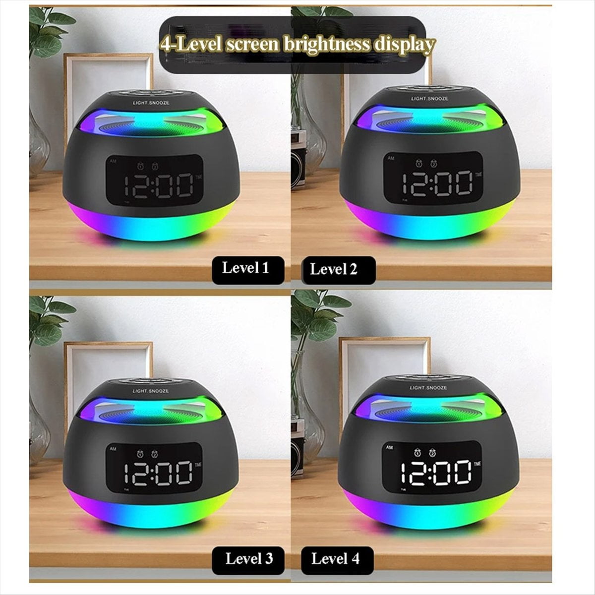 Reloj Despertador Portátil con Luz LED RGB, Receptor de Radio con Luz ...