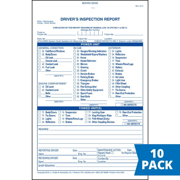 Detailed Driver s Vehicle Inspection Report 10 pk Book Format 2 Ply Carbonless 5 5 X 8 5 detailed-driver-s-vehicle-inspection-report-10-pk-book-format-2-ply-carbonless-5-5-x-8-5