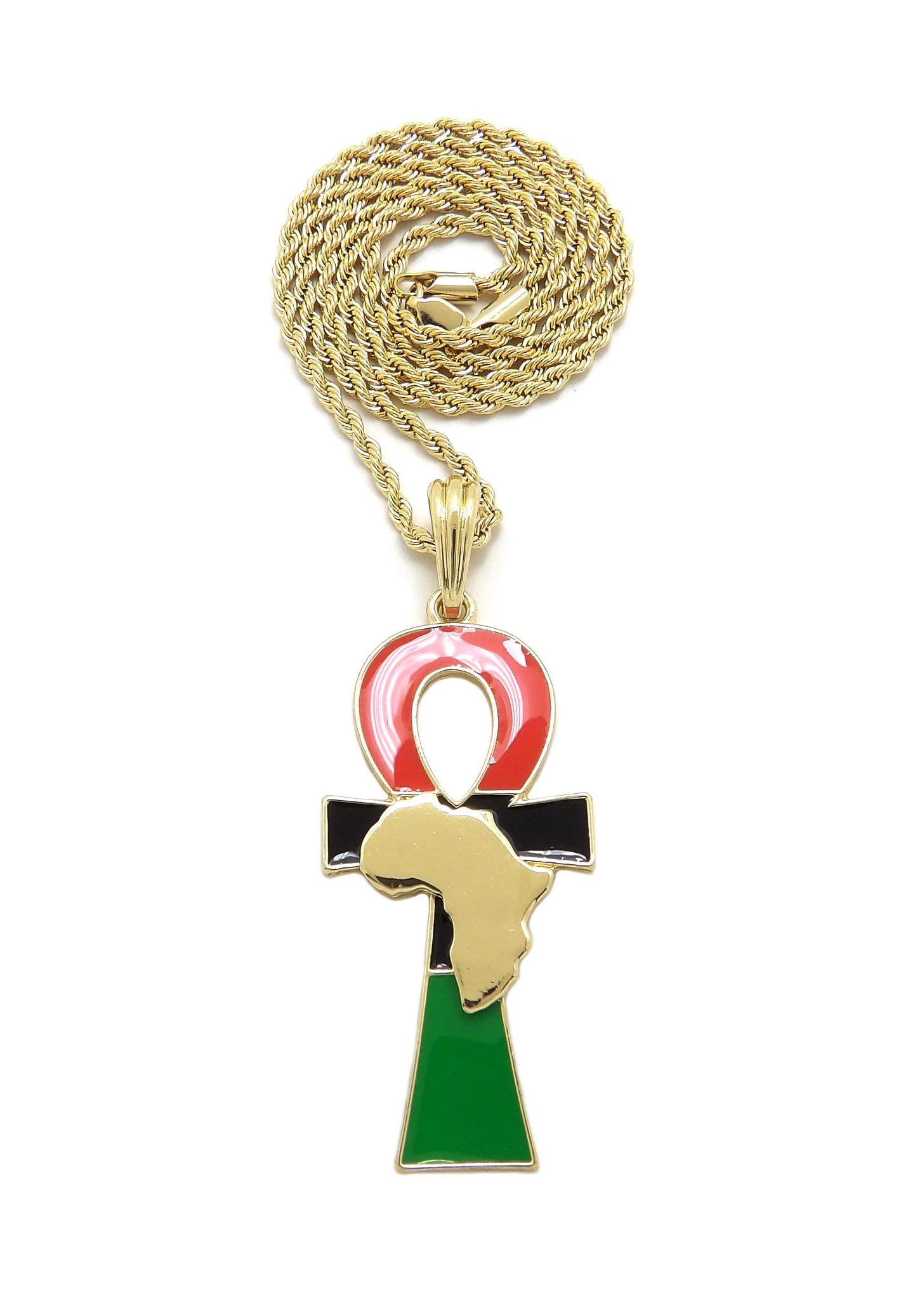 iJewelry2 Ancient Egyptian Afro-American Colored ANKH Cross with Africa ...