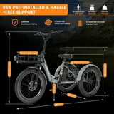 Mooncool Foldable 20'' 750W 3 Wheel Heavy Duty Electric Trike for Adults with Fat Tires ...