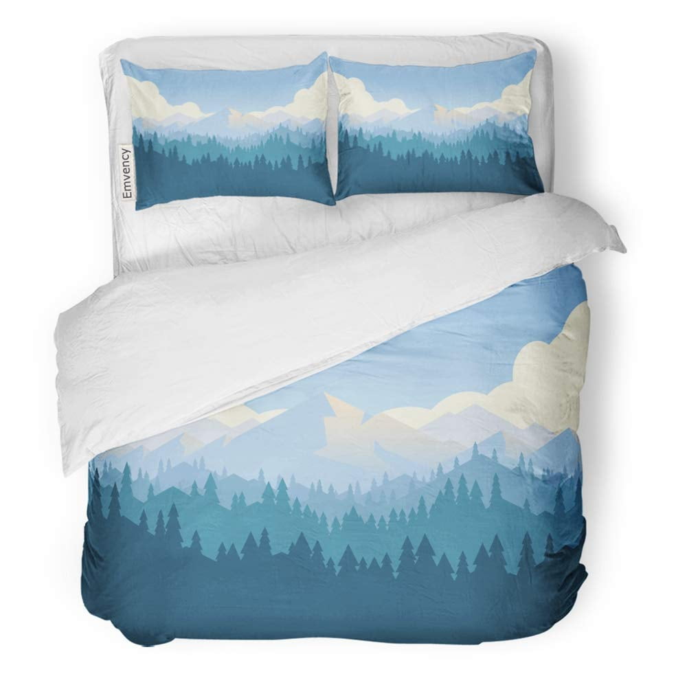 Click here for Rylablue 3 Piece Bedding Set Blue Tree Mountains A... prices