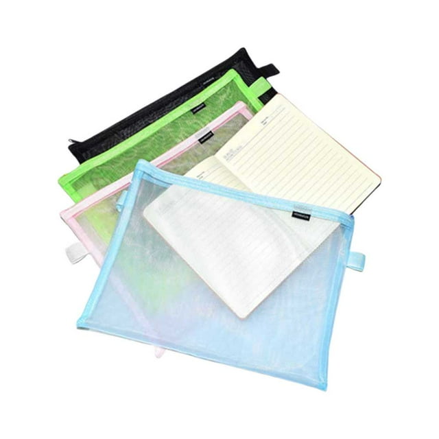 NUOLUX File Mesh Bag Zipper Pouch Document Folder Clearorganizer Bag ...