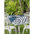 Blue Bohemian Round Outdoor Tablecloth with Umbrella Hole Vintage ...