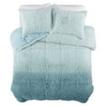 Mainstays Shaggy Faux Fur 3 Piece Teal Comforter Bed Set Comforter And