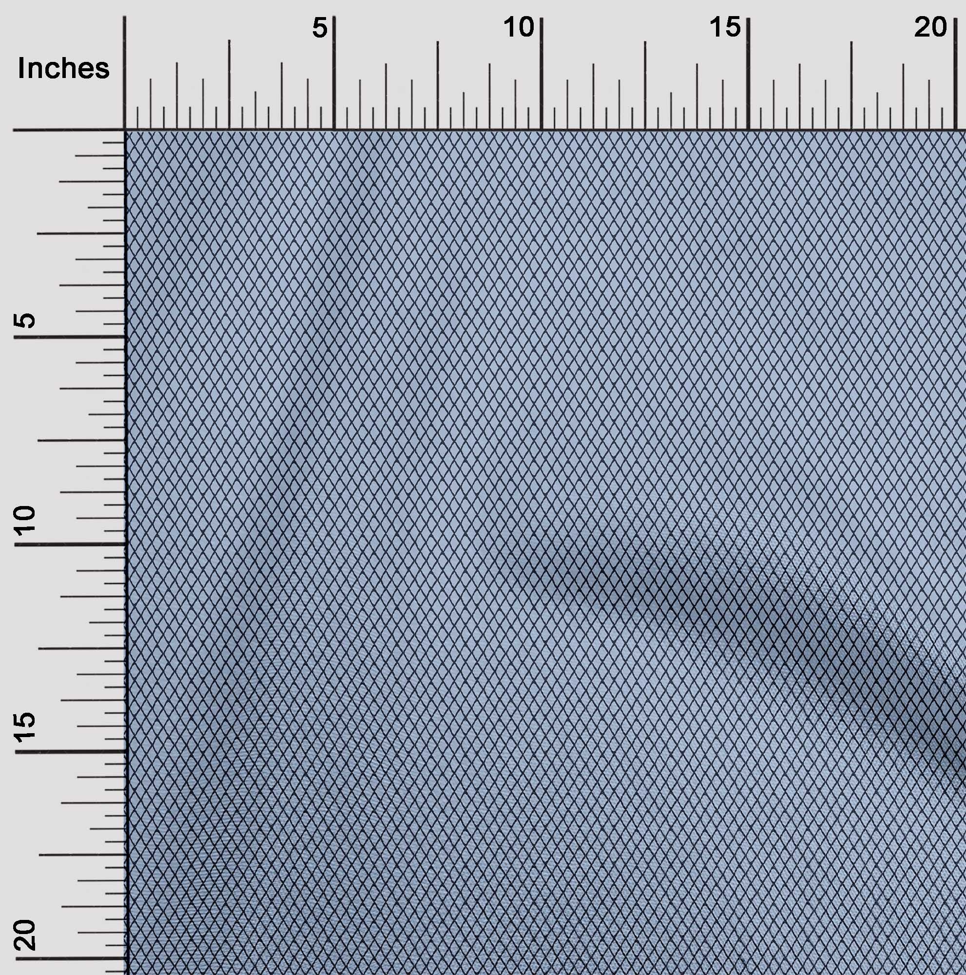 oneOone Viscose Chiffon Dusty Blue Fabric Geometric Check Diy Clothing ...