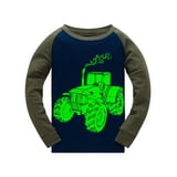 Popshion Glow in the Dark Tractor Pajamas for Boys 100% Cotton 2 Piece ...
