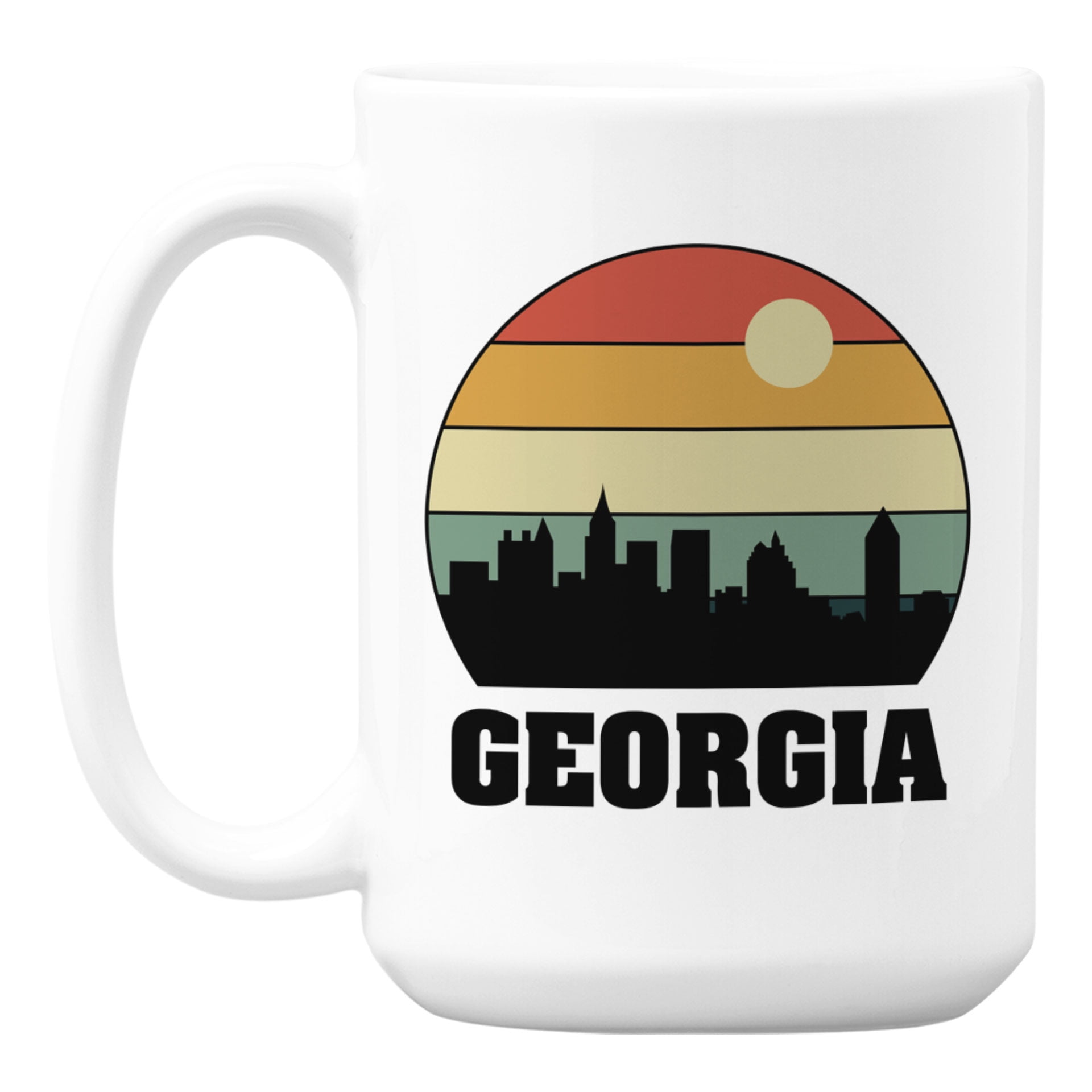 Georgia State Skyline Silhouette White Ceramic Coffee & Tea Mug (15oz ...