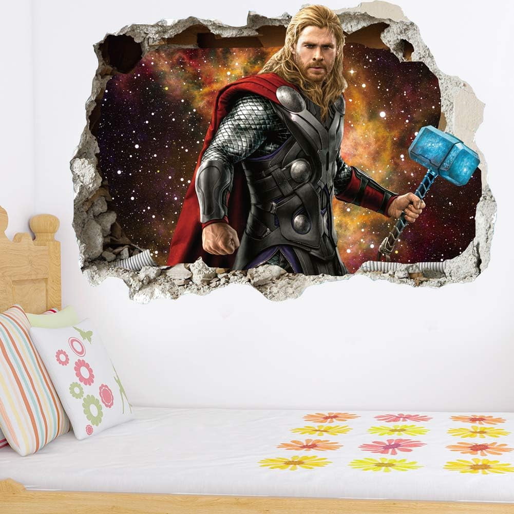 Click here for Laicaiw Superhero Thor Wall Decals 3d Breaking Thr... prices