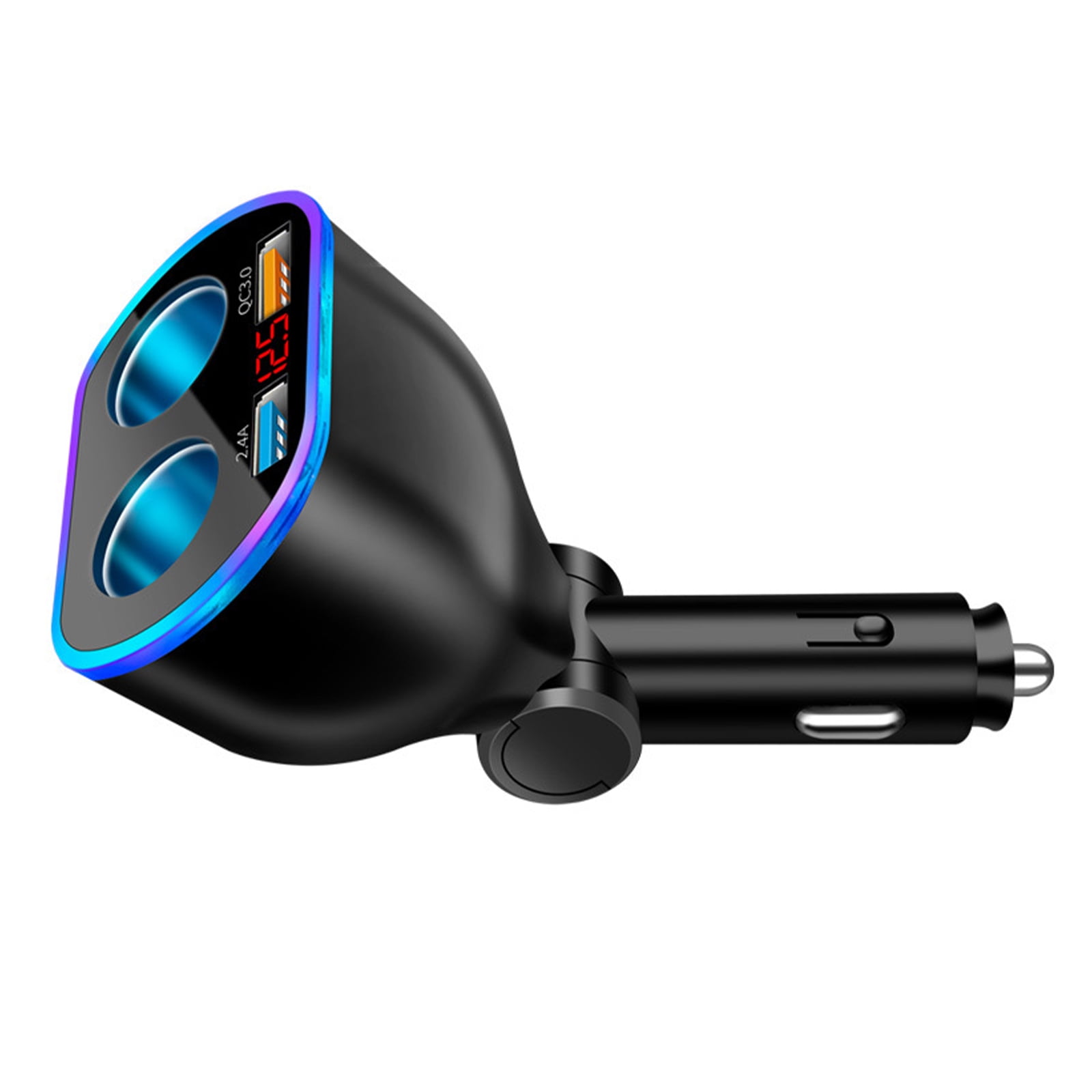 2-Socket Car Splitter Cigarette Lighter Adapter Dual USB Charger ...