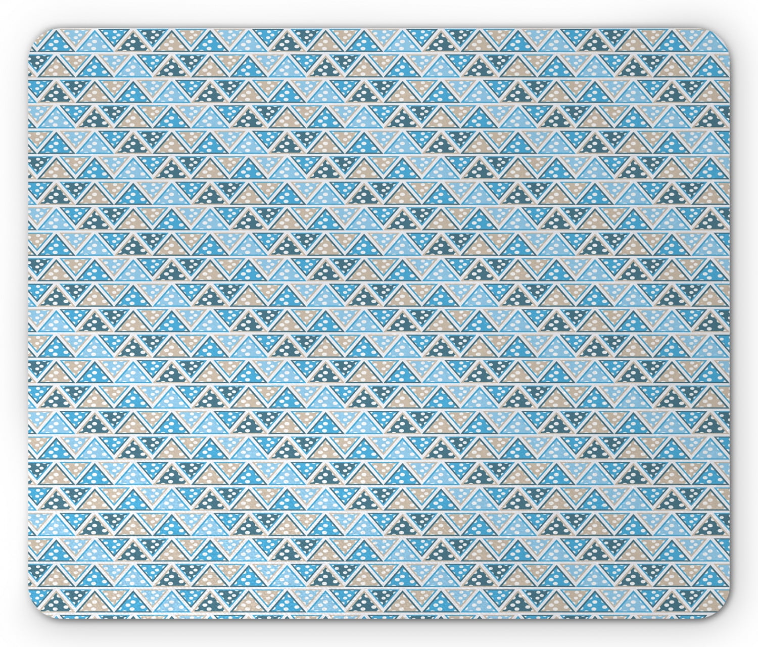 Triangle Mouse Pad, Blue Toned Composition of Geometric Shapes with ...
