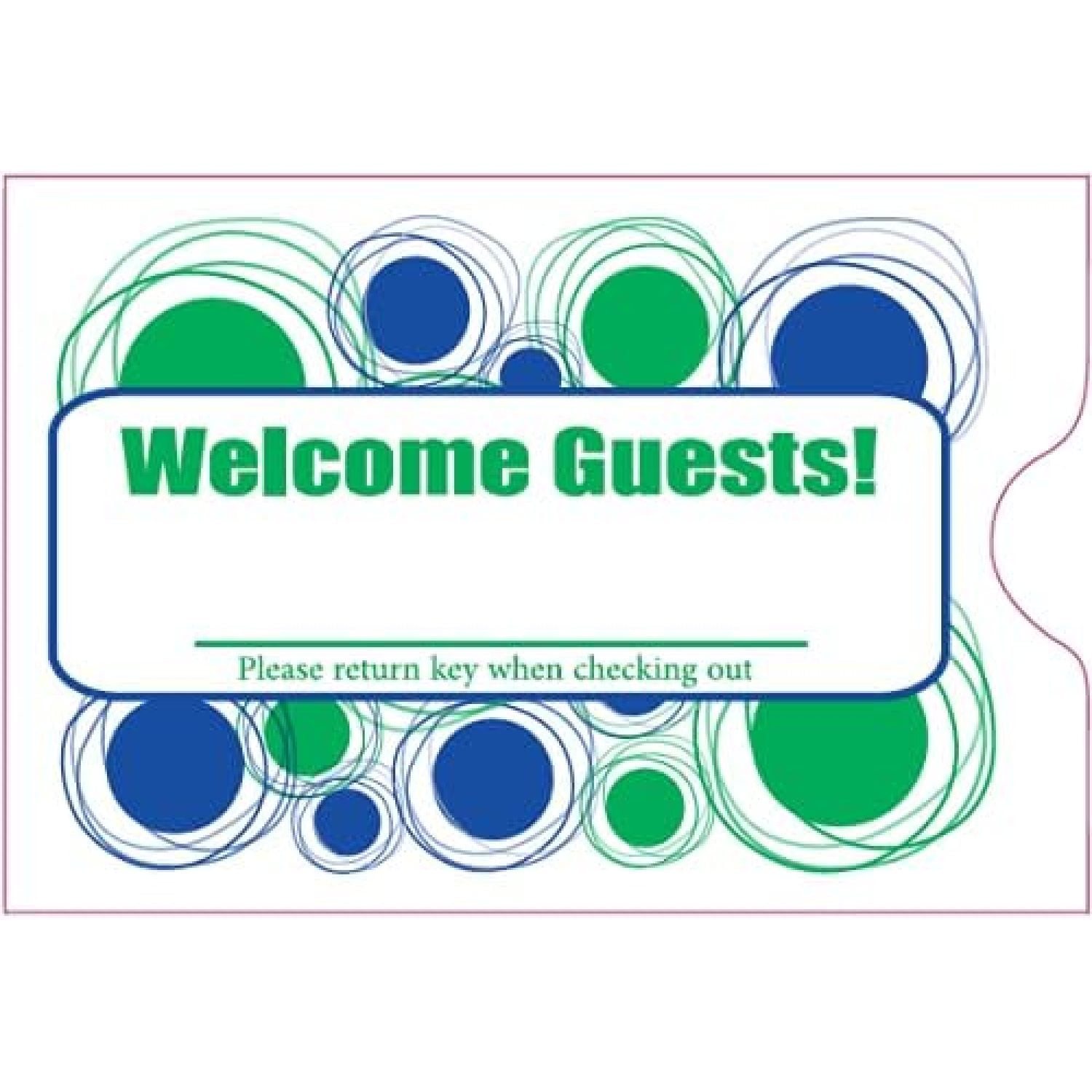 1000 Cashier Depot Keycard Envelope/Sleeve" Welcome Guests" 2-3/8" x 3 ...