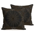 Dark Spiders Pillow Covers Set of 2, Vintage Brown Web Insects Damask ...
