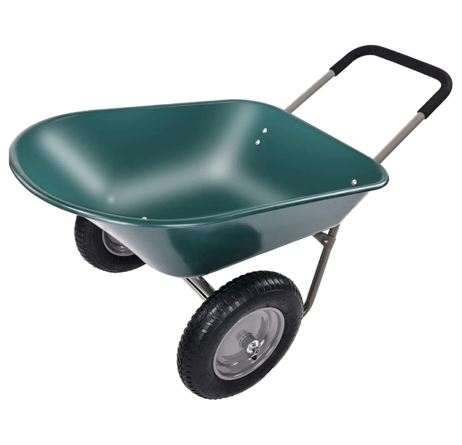Marathon Yard Rover Heavy Duty 2 Pneumatic Wheels Wheelbarrow Utility Cart for Garden Green Walmart