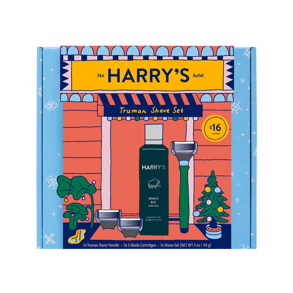 Buy 16 VALUE Harrys Mens Shaving Holiday Gift Set: Razor Handle, 3 ...