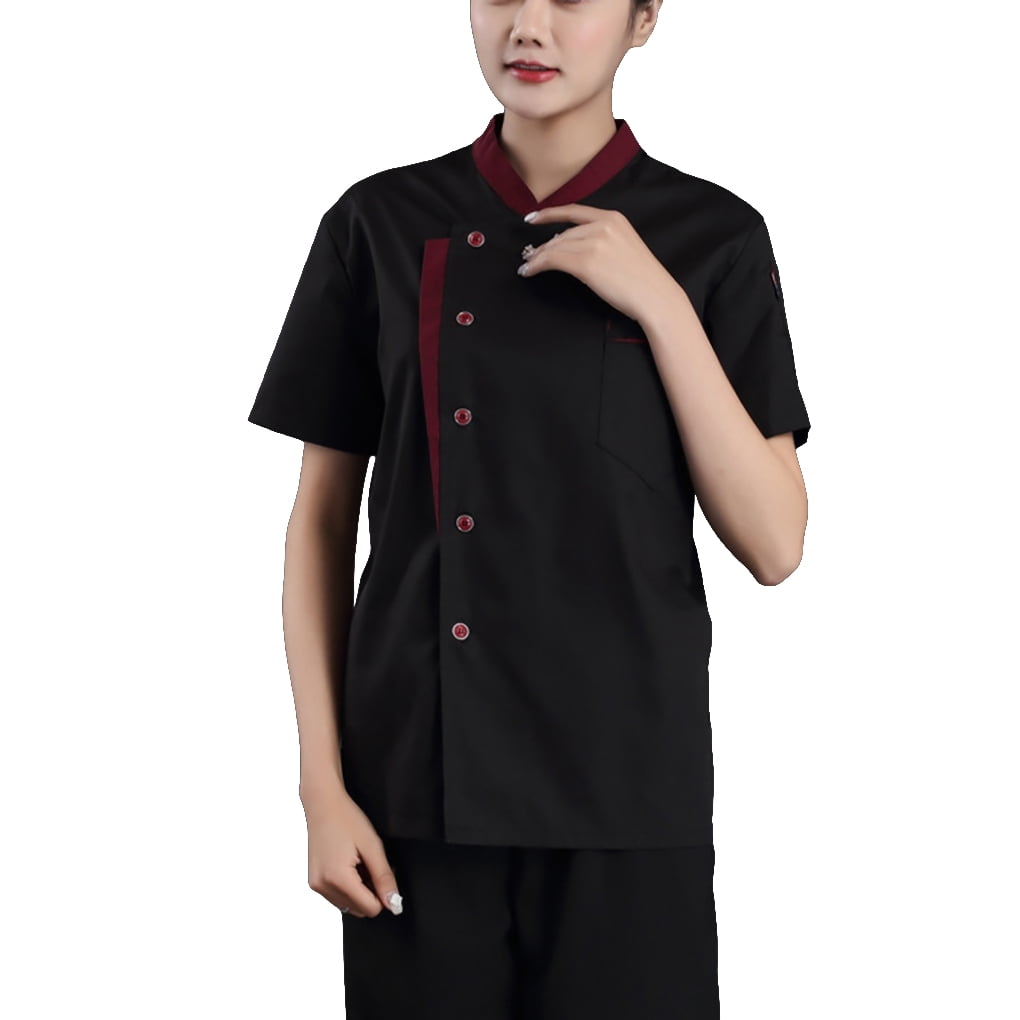 Linyer Chef Short Sleeve Breathable Breasted Cooking Clothes Catering ...