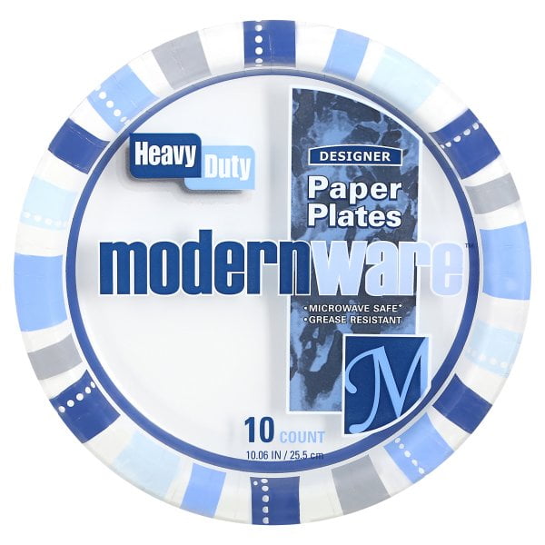 AJM 10 In. ModernWare Paper Plate (10-Count) DP10MW032010AGI - Walmart.com
