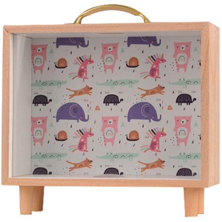 Money Saving Box Shadow Box, Wooden Money Box, Wood Bank Frame Natural ...