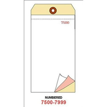 5 1/4 x 2 5/8" 13 Pt. Manila Shipping Tags, PreWired 1000/Case ...