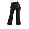 Crunowin Girls Fashion Pants, 3D Flower Design Flared Leg Style Elastic ...