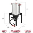 Aluminum 30 Qt. Turkey Fryer Pot Set, 50,000 BTU, Propane Burner for ...