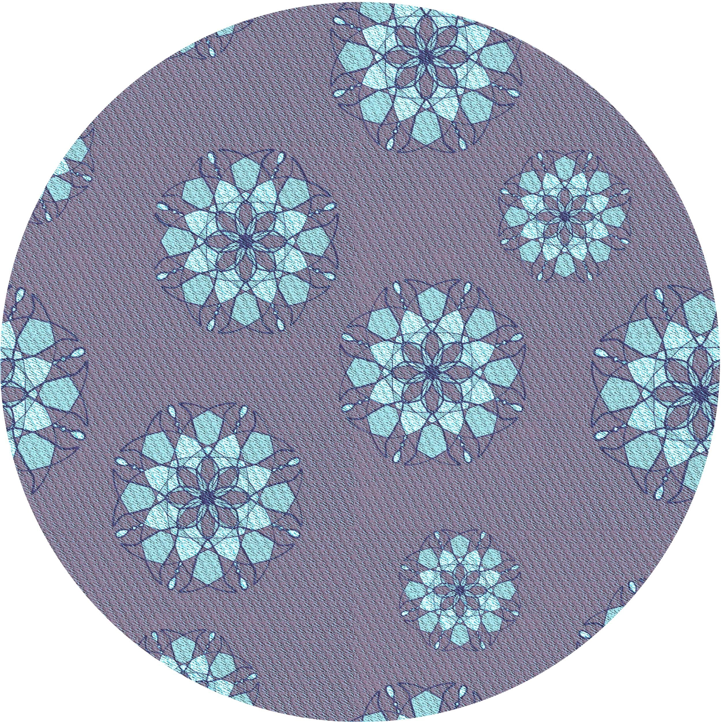 Ahgly Company Indoor Round Patterned French Lilac Purple Area Rugs, 4 ...
