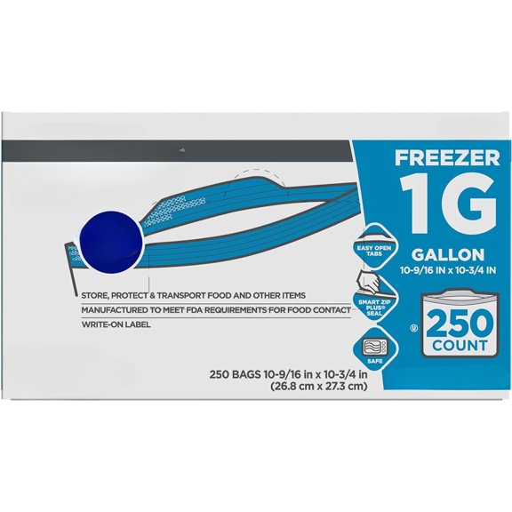 Freezer And Storage Bags, 1 Gallon, Box Of 250 Bags - Walmart.com