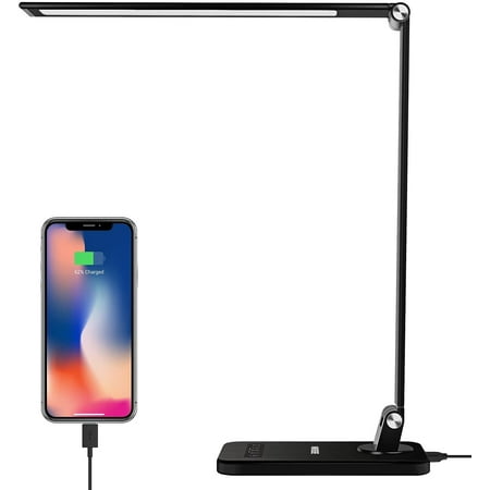 LED Desk Lamp, 12W Aluminum Dimmable Table Lamp with 12V/2A Adapter, 5 ...
