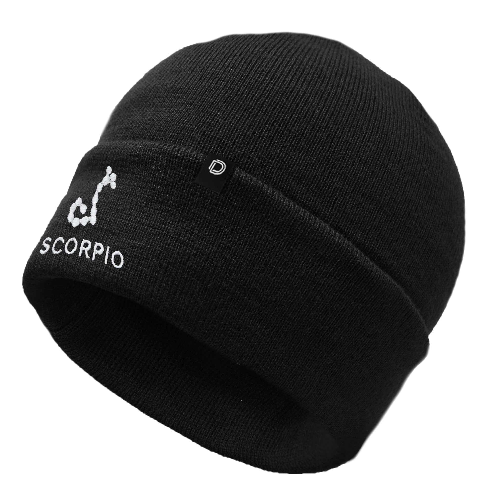 DALIX Scorpio Zodiac Constellation Embroidered Cuff Beanie Cap in Black ...