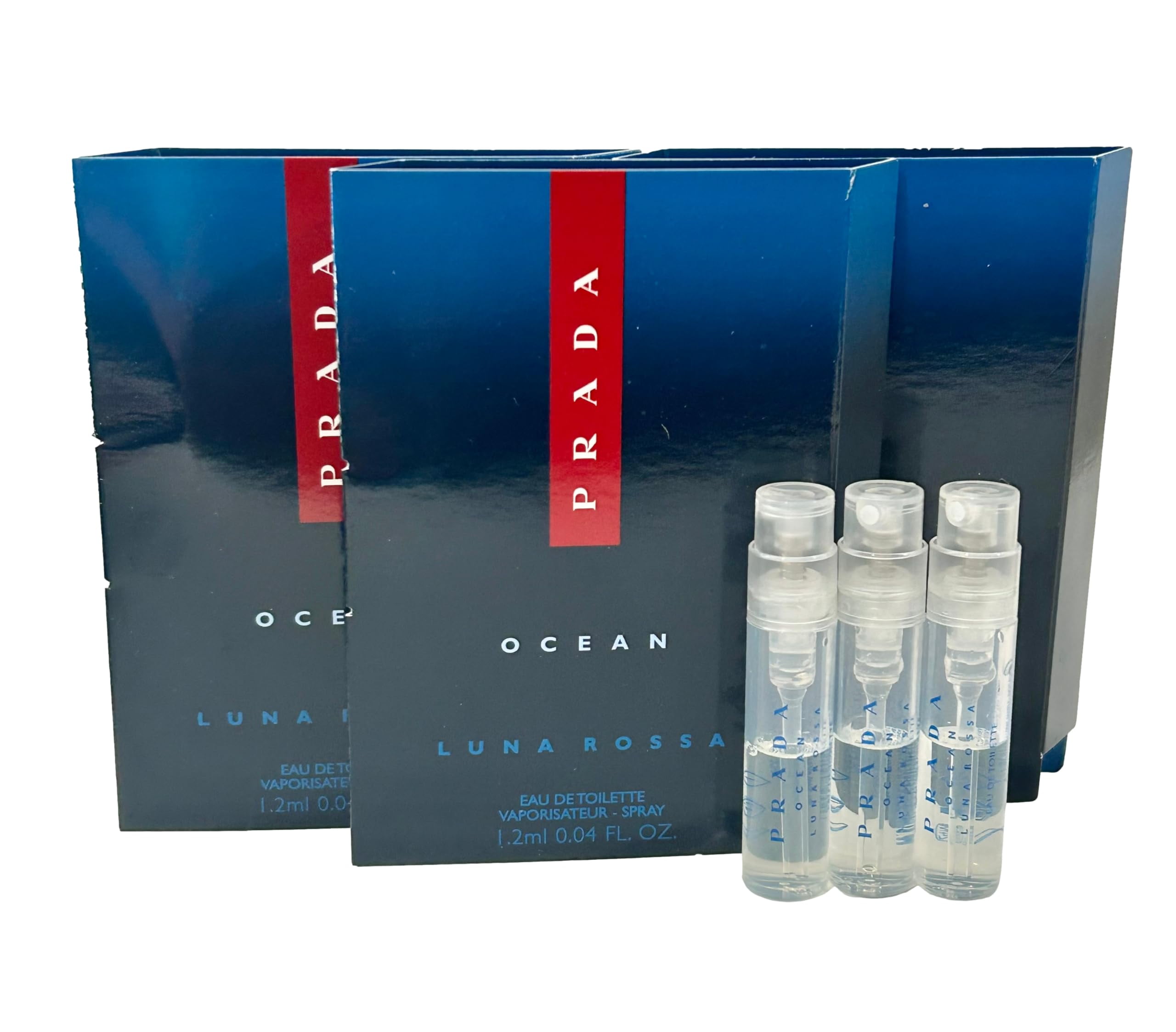 Prada OCEAN Luna Rossa EDT Muestra Perfume Hombres Spray MINI PEQUEÑO ...