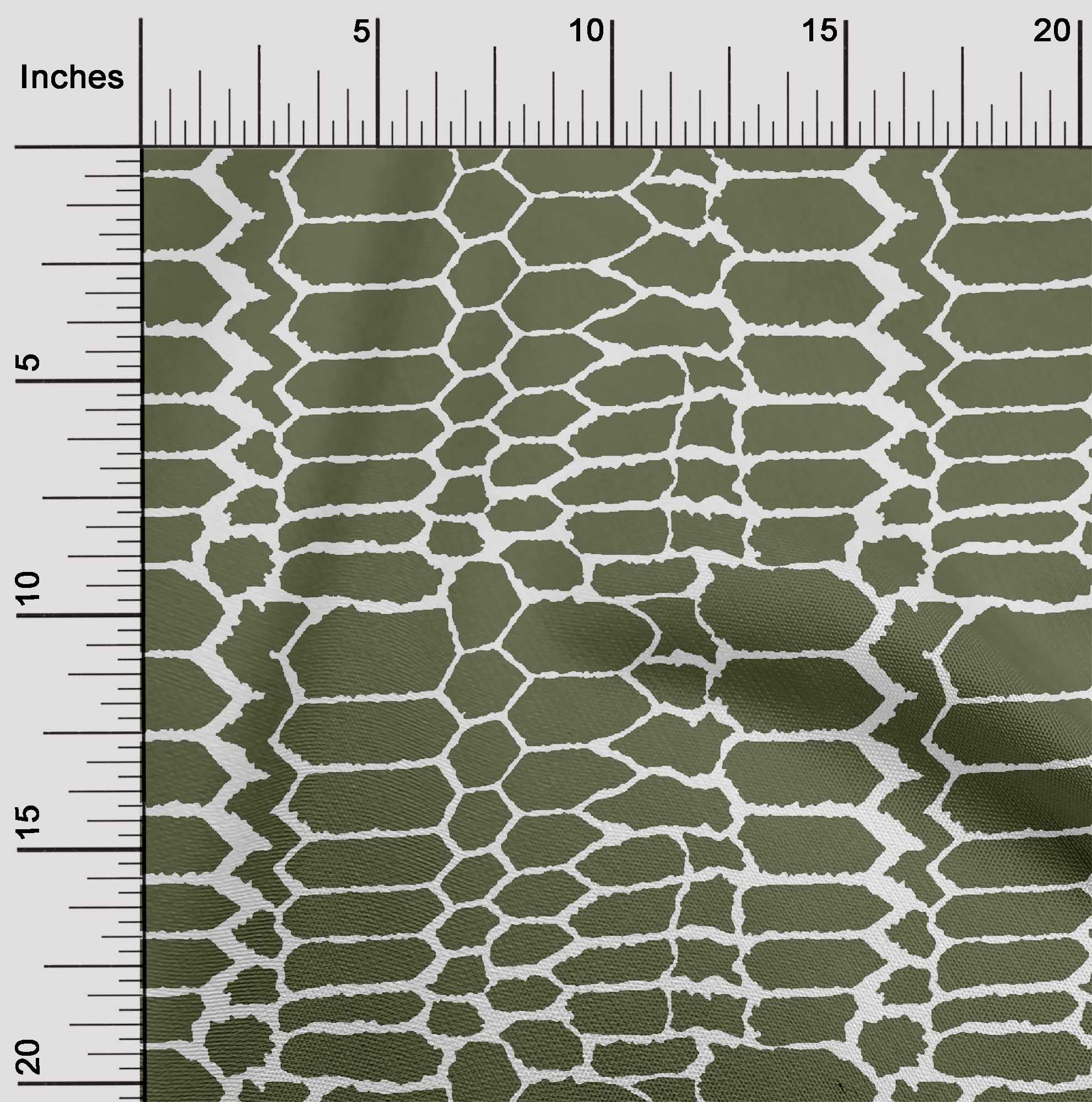 oneOone Silk Tabby Olive Green Fabric Snake Animal Skin Quilting ...