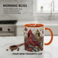 Cardinal Bird Ceramic Coffee Mug, Red and Brown Cardinal Birds on ...