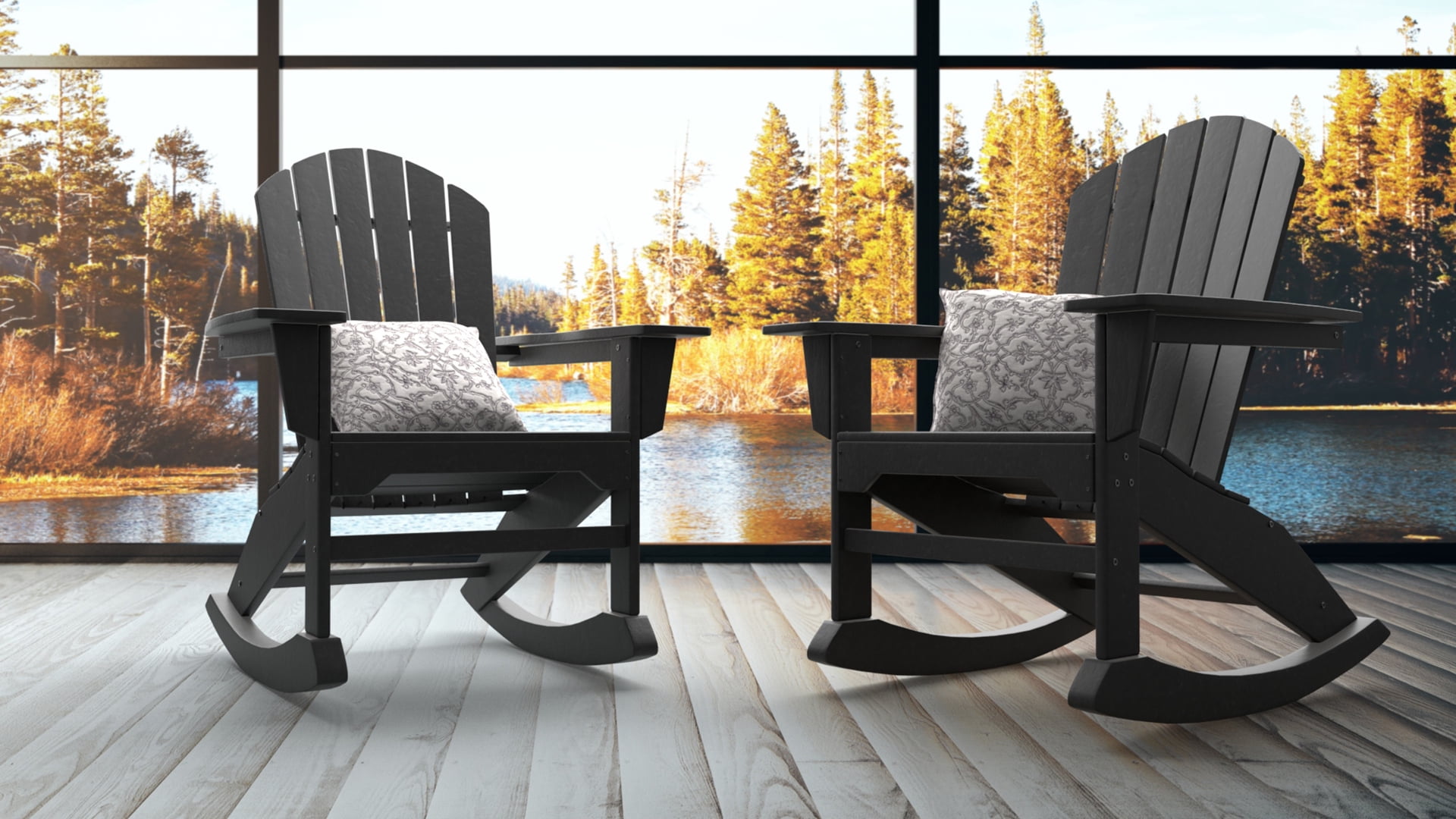 RESINTEAK Pacific Adirondack Rocking Chair, All Weather Resistant ...