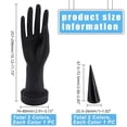 4Pcs 2 Style PVC Hand Model and Cone Shaped Acrylic Ring Displays Mint ...