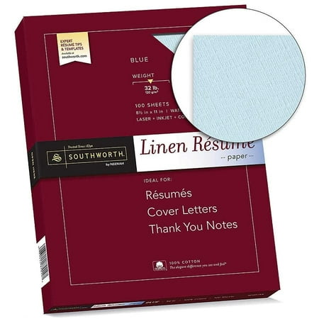 Southworth 100% Cotton Resume Paper, 8.5” x 11, 32 lb/120 gsm , Linen ...