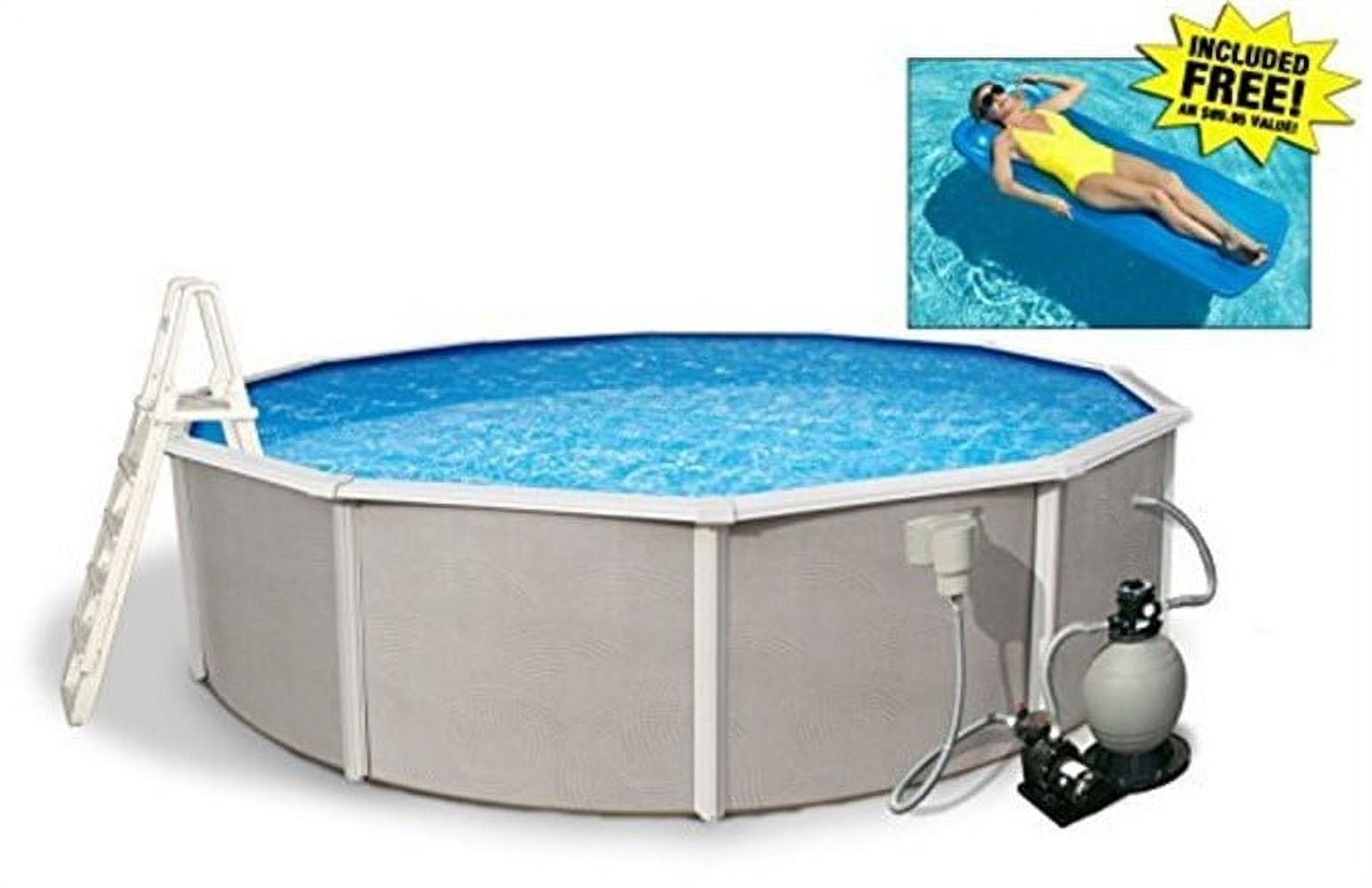 12' Round x 48" Deep Above-Ground Complete Pool Package - Walmart.com