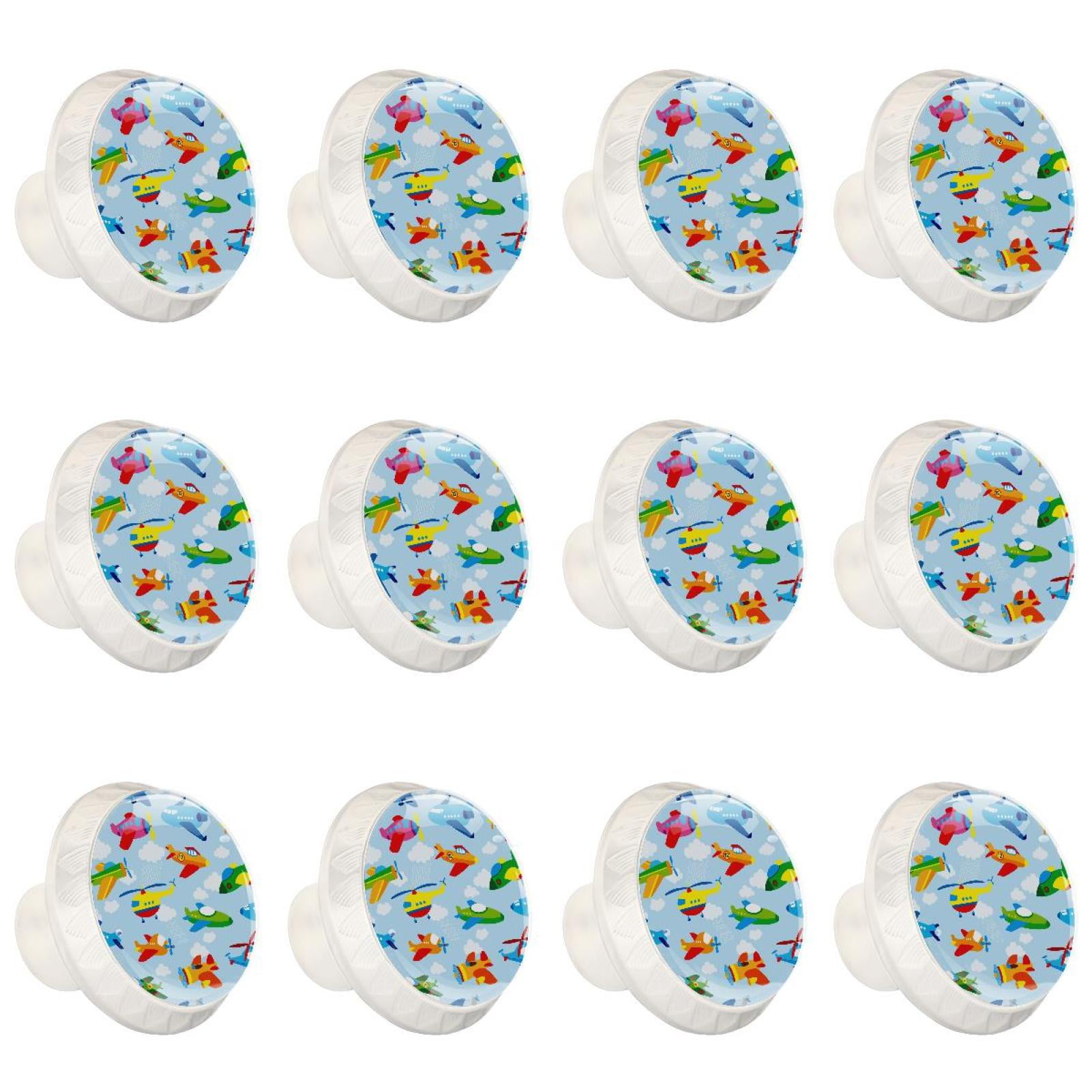 12 Pcs Cartoon Plane Colorful Knobs for Kitchen Cabinet Cupboard ...