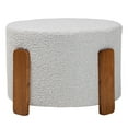 Baxton Studio Finlay Japandi Footstool, One Size, Walnut Brown ...