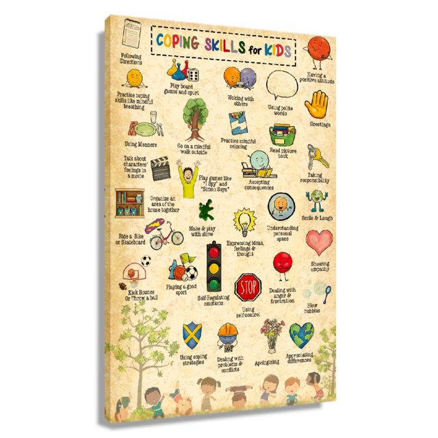 Coping Skills for Kids Vintage Poster Picture Prints Teen Girl Room ...