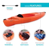 Lifetime Pacer 8 ft. Sit-Inside Kayak (Paddle Included), Orange (91164 ...