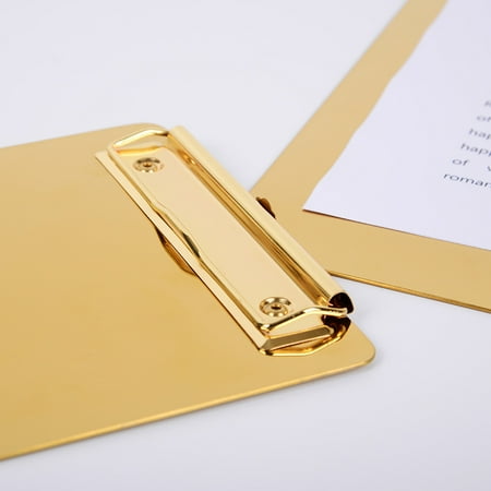 Gold Clipboard Folder Stainless Steel Mirror Plating file sorting ...