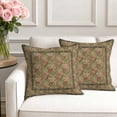 Bohemian Pillow Covers Set of 4, Vintage Red Flowers Texture ...