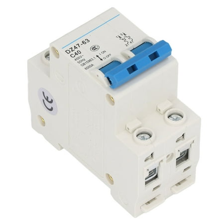 LAFGUR 2P Miniature Circuit Breaker DIN Rail Mount Low Voltage Air Switch AC 400V 40A DZ47‑63 ...