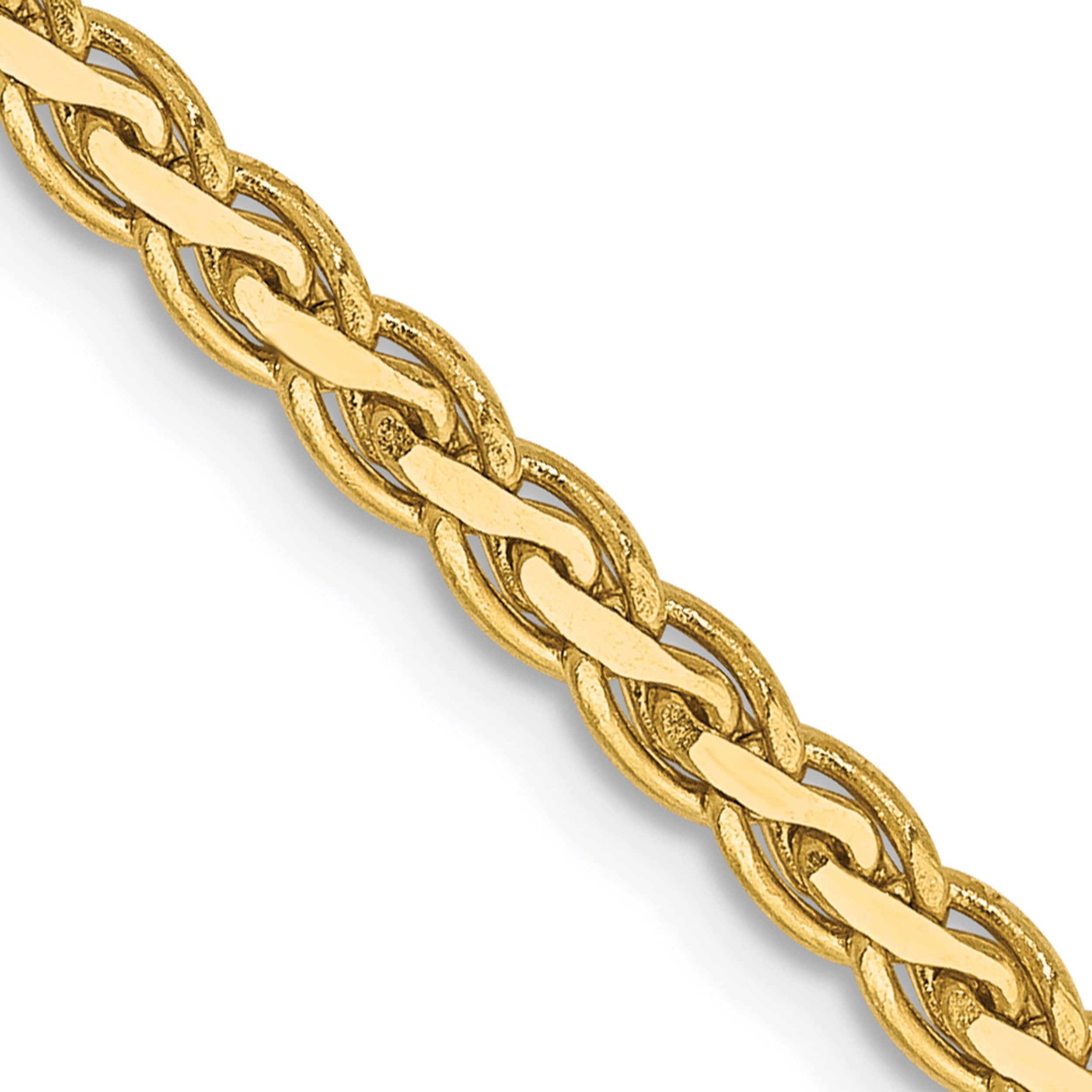 14K Yellow Gold 2.8mm Flat Wheat Chain (20 X 2.8) Made In Peru fw085-20 ...