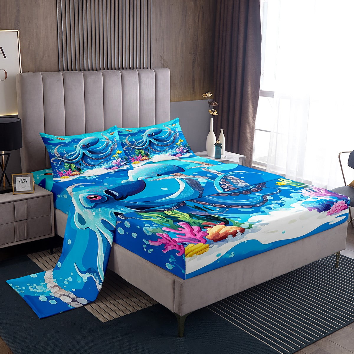 Click here for Erosebridal Blue Octopus Sheet Set Twin marine Ani... prices