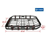 Tyger Auto TG-RK1B906B Super Duty Roof Cargo Basket (L 68" x W 41" x H ...