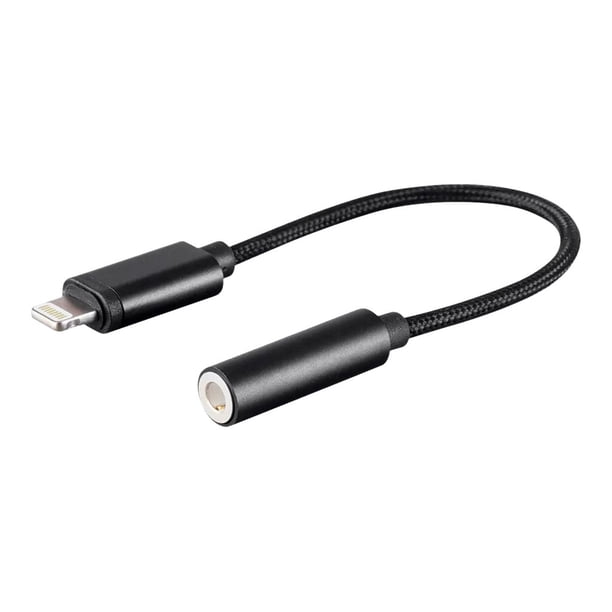 Monoprice - Lightning to headphone jack adapter - Lightning male to ...