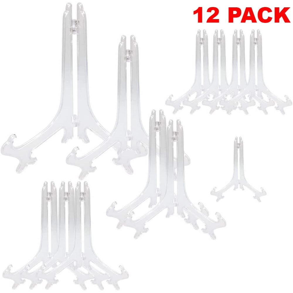 Plastic Easel Plate Stands Holders Picture Easel, 12 Pieces , Clear ...