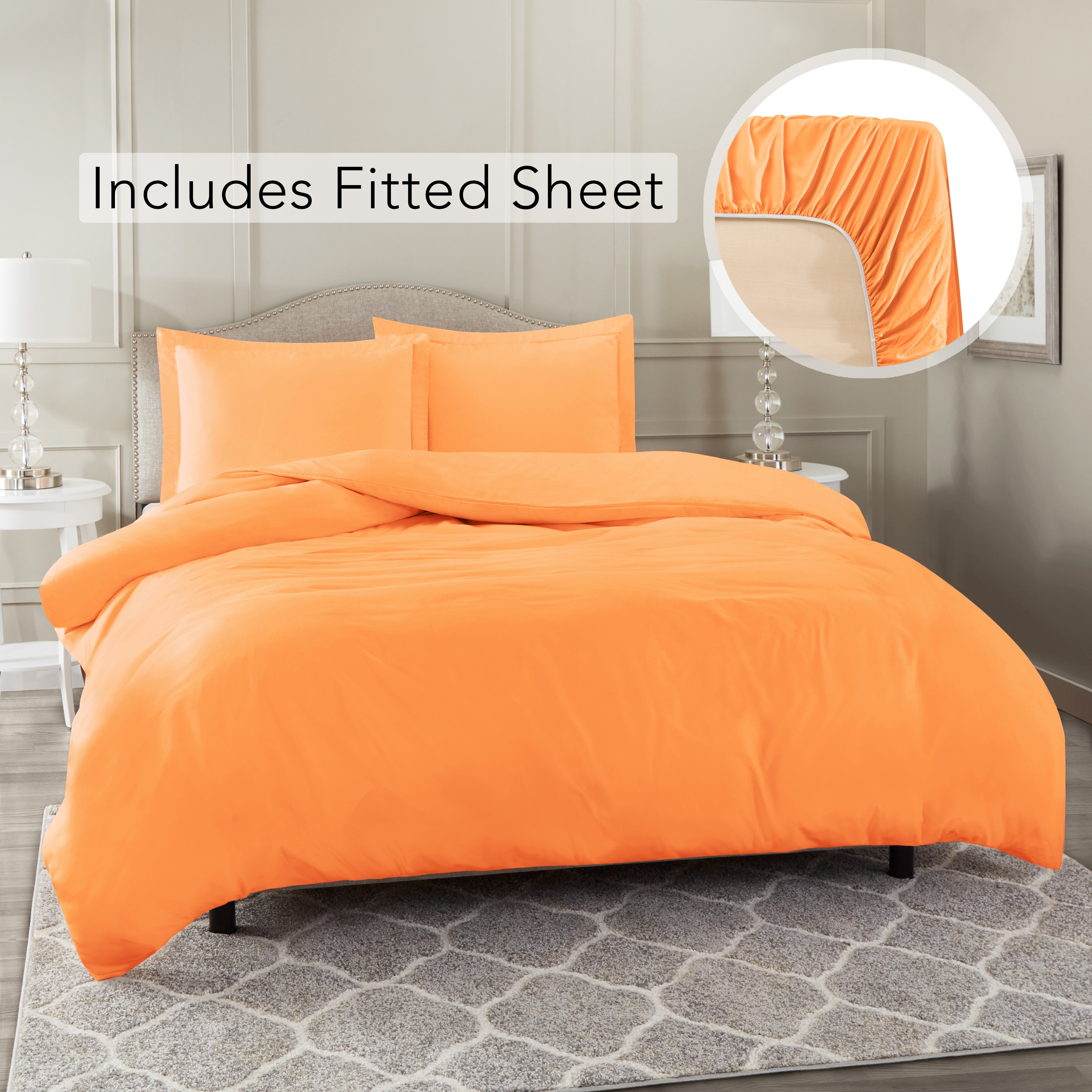 Nestl King Size Duvet Cover With 1 Fitted Sheet And 2 Pillow Shams nestl-king-size-duvet-cover-with-1-fitted-sheet-and-2-pillow-shams